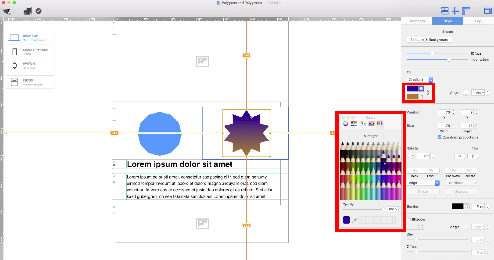 Creating polygons and polygrams - Mail Designer – Create and send HTML ...