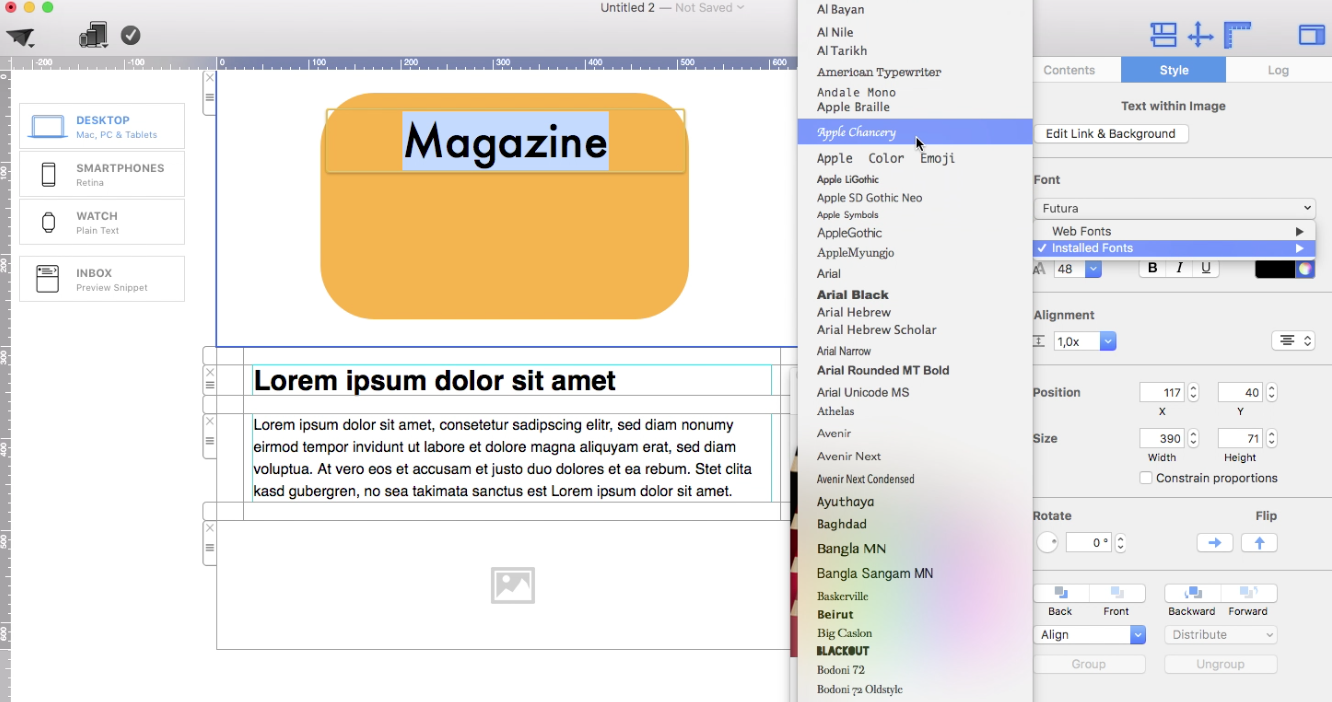 Rounded corners - Mail Designer – Create and send HTML email newsletters