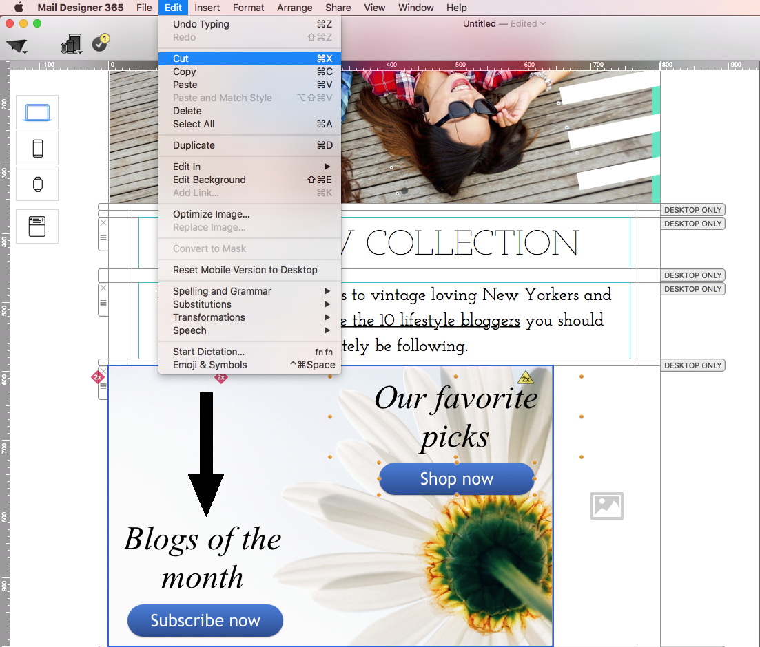 Adding multiple links with a single image background - Mail Designer ...
