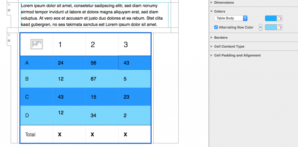 Changing the color of your table – Mail Designer – Create and send HTML ...