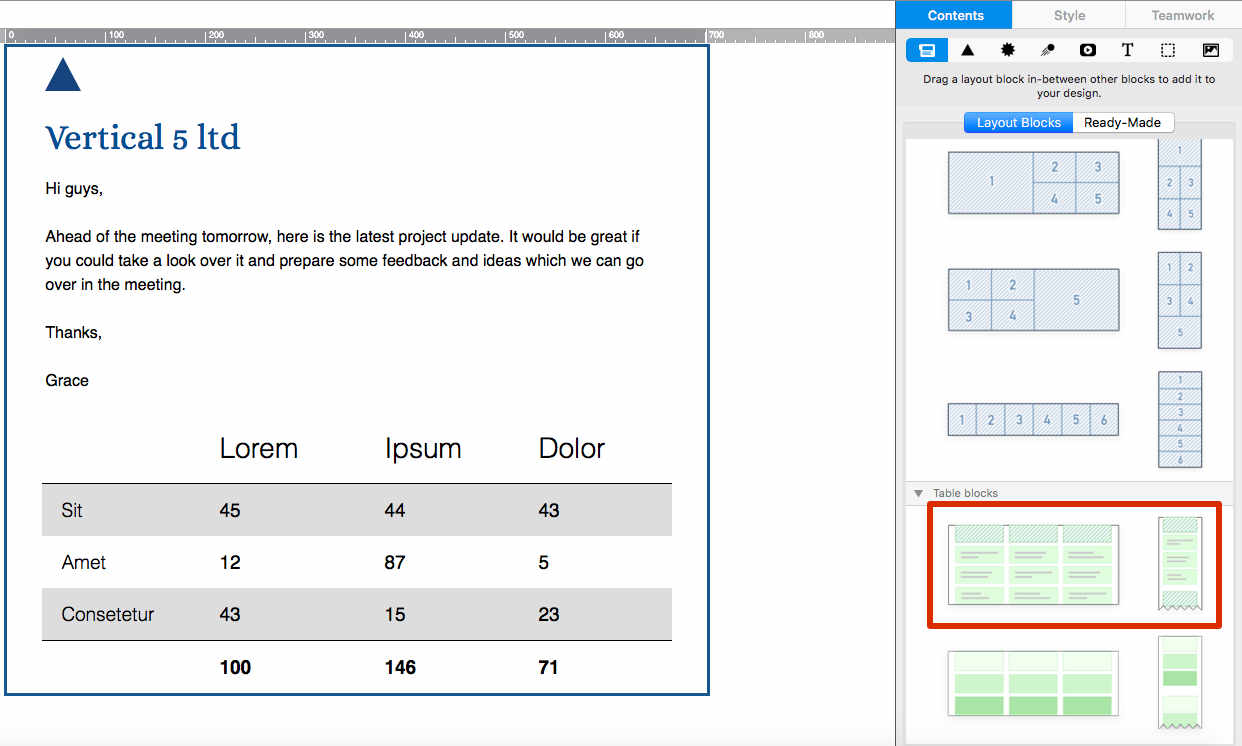 Creating Project Status Reports using HTML Tables - Mail Designer ...