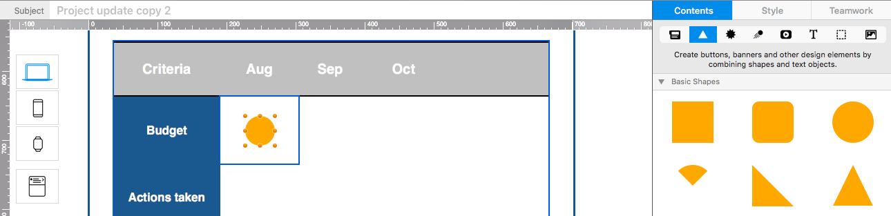 Creating Project Status Reports using HTML Tables - Mail Designer ...