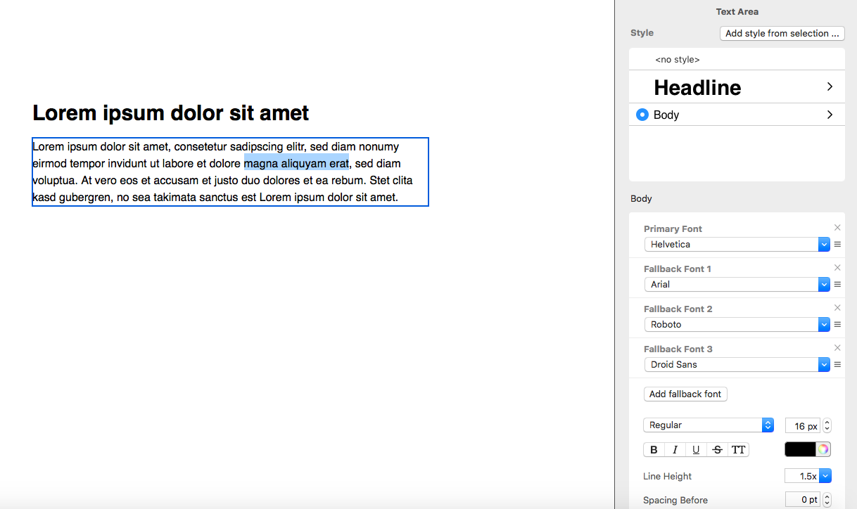 Apply Emphasis to a Text Section - Mail Designer – Create and send HTML ...