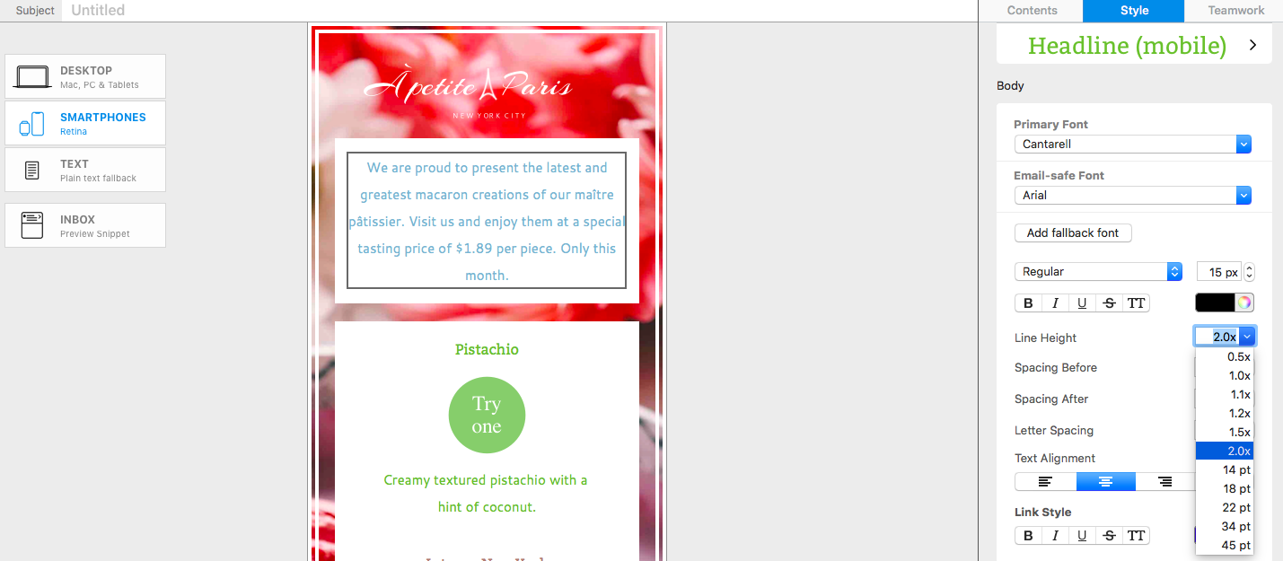 Creating Mobile Only Text Styles Mail Designer Create And Send Html Email Newsletters